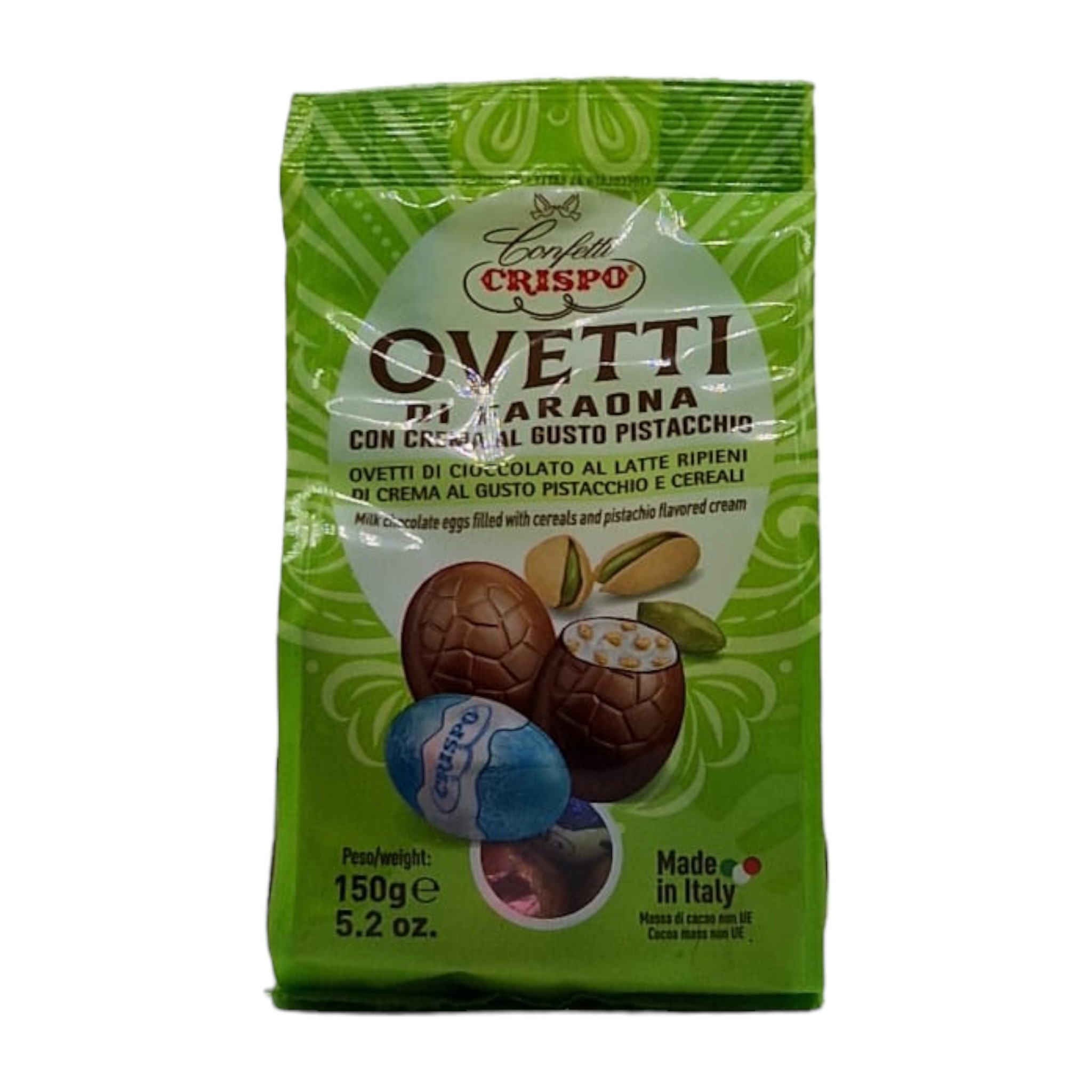 Crispo Milk Chocolate Eggs with Pistacchio 150g - Cicero's